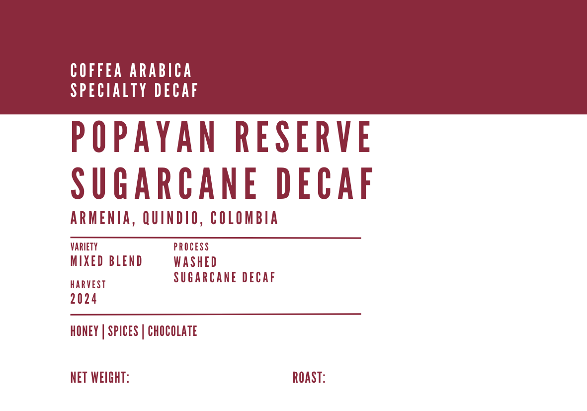Colombia Popayan Reserve Sugarcane Decaf – Parchmen & Co